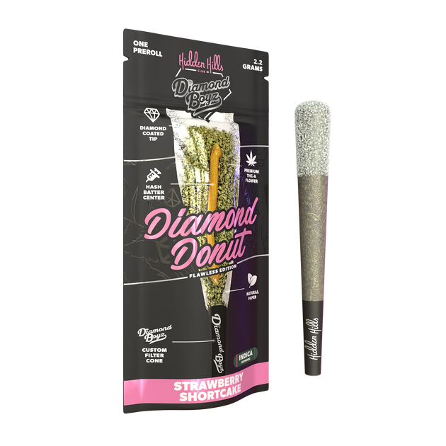 HIDDEN HILLS: DIAMOND DONUT FLAWLESS EDITION PREROLLS - 2.2G – DR.SMOKE